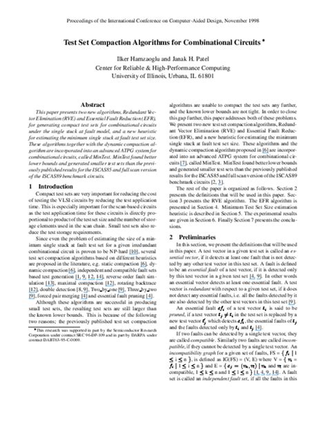 pdf compactest ii a method to generate compact two pattern test sets for combinational logic