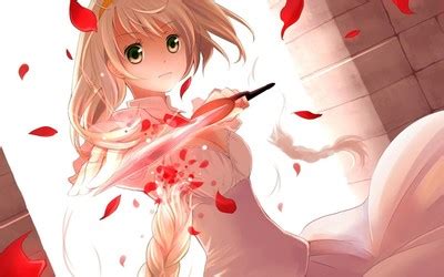 Blonde Girl With A Knife Wallpaper Anime Wallpapers 41684