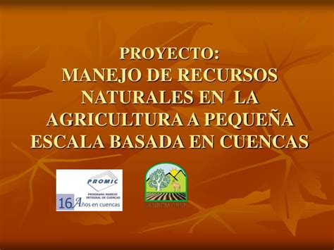 PPT PROYECTO MANEJO DE RECURSOS NATURALES EN LA AGRICULTURA A