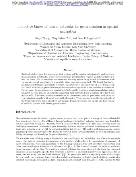 pdf inductive biases of neural networks for generalization in spatial navigation