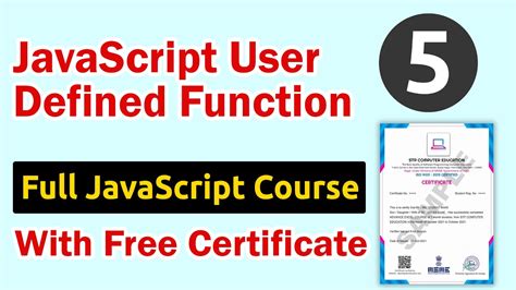 javascript user defined function youtube