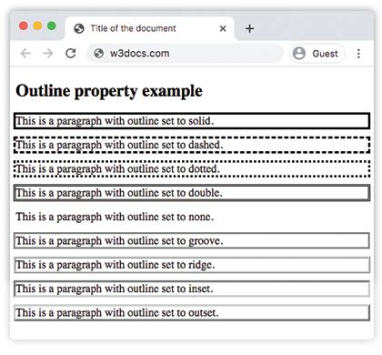 CSS Outline Style Property