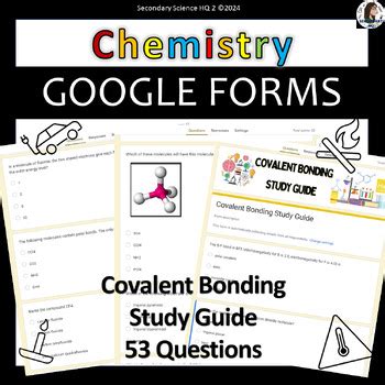 Covalent Bonding Study Guide Chemistry Google Forms TPT