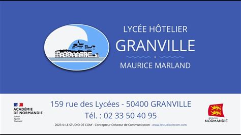 LYCÉE HÔTELIER MAURICE MARLAND Granville YouTube