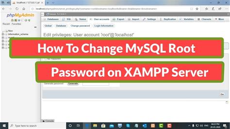How Change MySQL Root Password On XAMPP Server Tutorial YouTube
