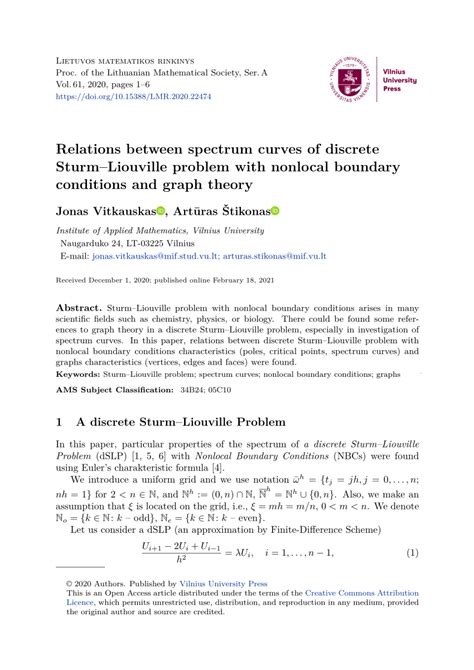 pdf relations between spectrum curves of discrete sturm liouville problem with nonlocal