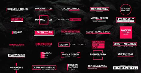 30 Simple Titles For Premiere Pro MOGRT TemplateMonster