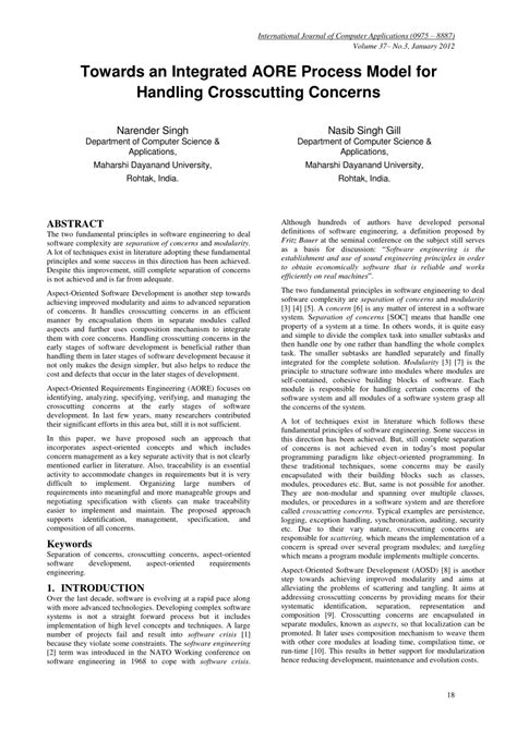pdf towards an integrated aore process model for handling crosscutting concerns
