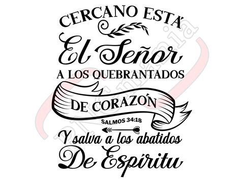 Salmos 34 Spanish Psalm SVG PNG Pdf Cercano Está El Etsy