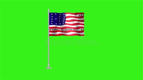 Pole Flag Of Bikini Atoll Bikini Atoll Pole Flag Waving In The Wind On