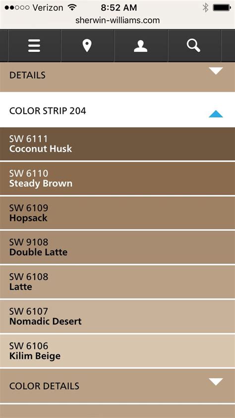 Sherwin Williams Latte Color Strip For Exterior Home Decor