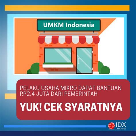 Yuk Cek Syarat UMKM Dapat BLT Rp2 4 Juta