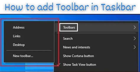 How To Add Toolbar In Taskbar In Ms Windows