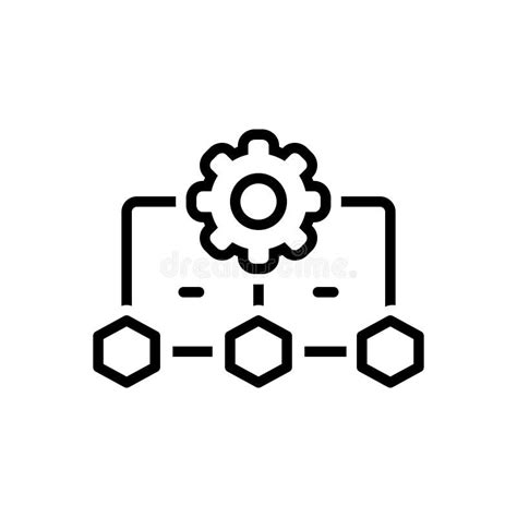 Black Line Icon For Workflow Process Workflow And Plan Stock Vector