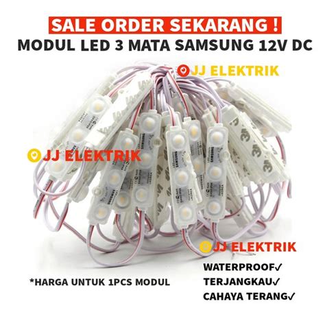 Jual Lampu Modul LED Samsung SMD 5730 Module 12V DC 3 Mata 12 V Volt Di