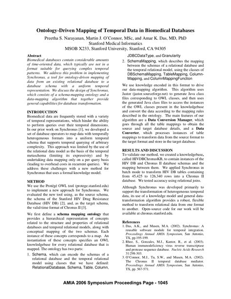 pdf ontology driven mapping of temporal data in biomedical databases