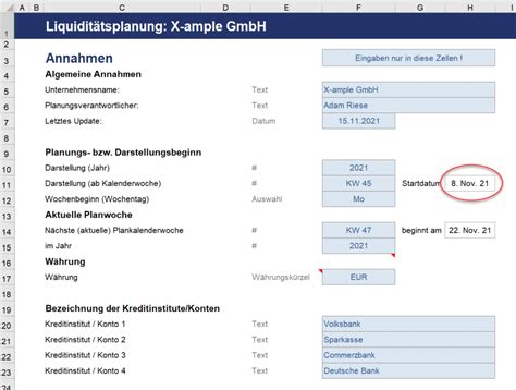 Erstellen Einer Liquidit Tsplanung Mit Excel Fimovi