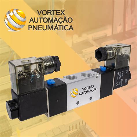 V Lvula Duplo Solenoide Vias Rosca Pneum Tica Bobinas V