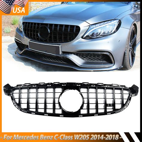 GT R Style Front Bumper Grille Grill For Mercedes W205 S205 C205 C63