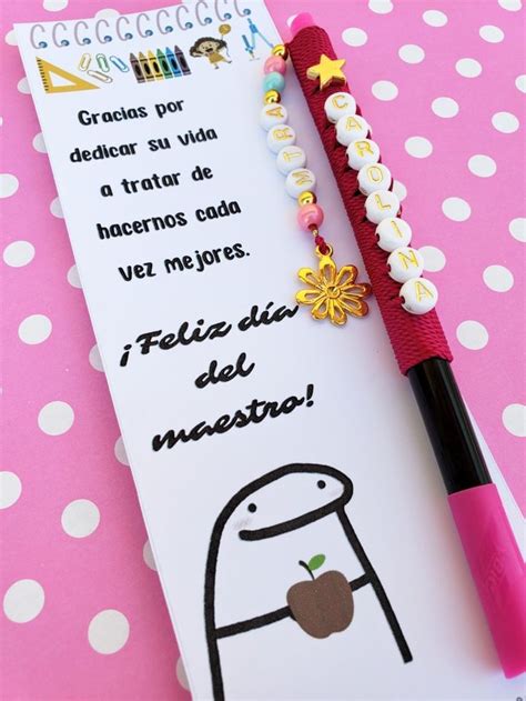 Pluma Personalizada Para Maestra Manualidades Manualidades Escolares