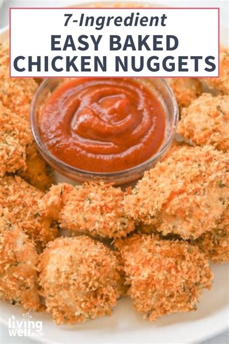 Crispy Baked Chicken Nuggets Just 7 Simple Ingredients Living Well Mom