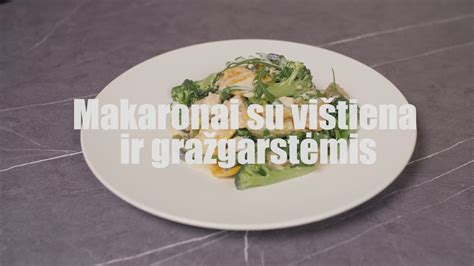 Makaronai su vištiena ir gražgarstėmis Receptų receptai YouTube