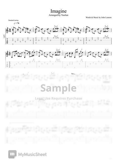 John Lennon Imagine Sheets By Yunjun
