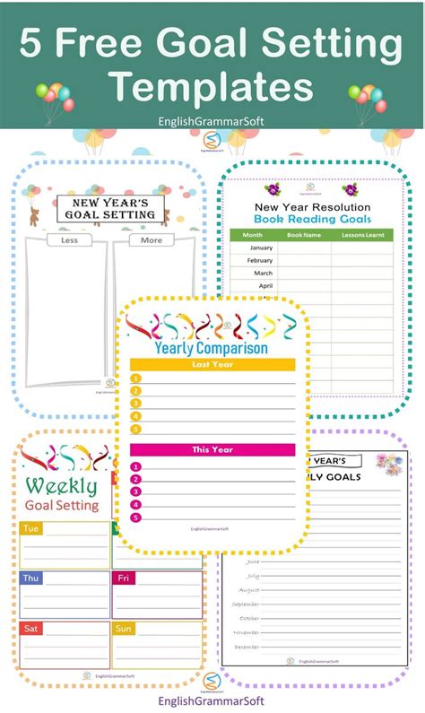 New Year Goal Setting Templates Goal Setting Template New Year Goals