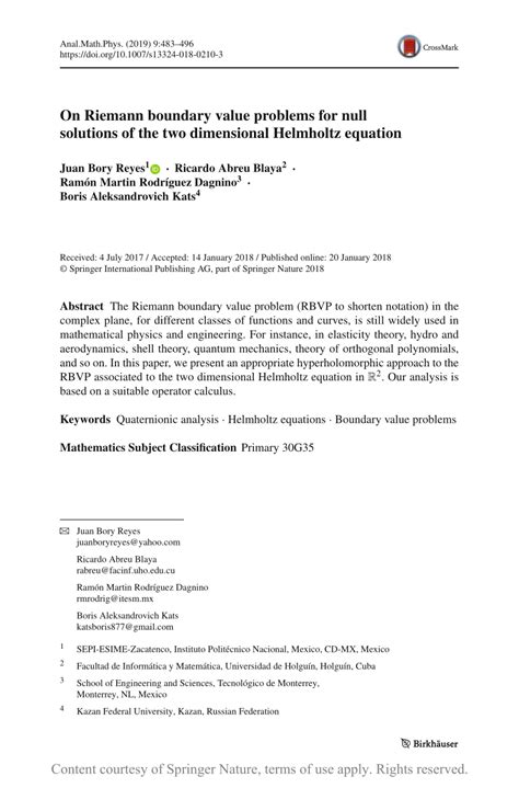 on riemann boundary value problems for null solutions of the two dimensional helmholtz equation