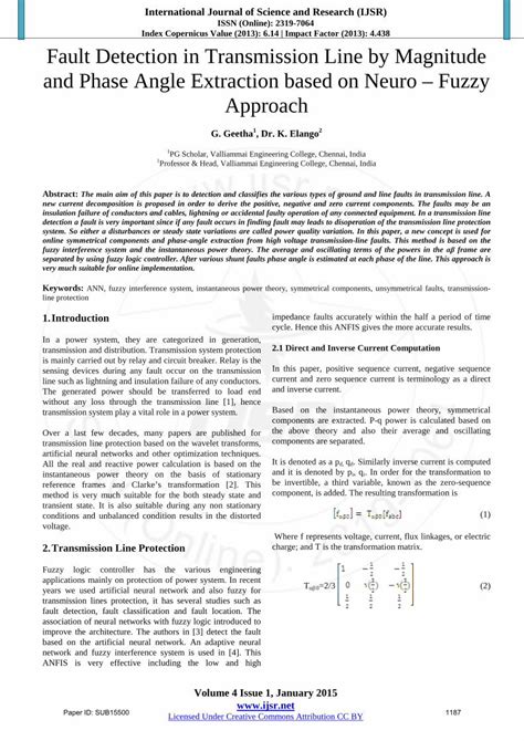 pdf fault detection in transmission line by magnitude and · keywords ann fuzzy