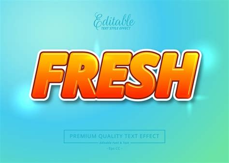 Efecto De Estilo De Texto Editable Fresco Vector Premium