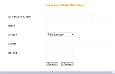 Membuat From Input Data Dengan PHP Dan MYSQL