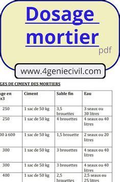 Dosage M Lange Ciment Sable Pdftrouvez Ce Tableau R Capitulatif De