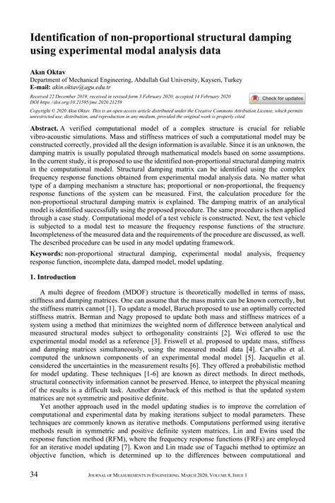 pdf identification of non proportional structural damping using experimental modal analysis data