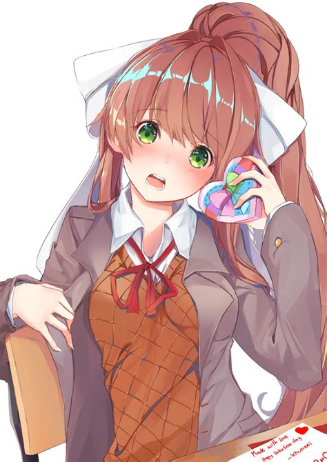 Monika Doki Doki Literature Club Drawn By Xhunzei Danbooru