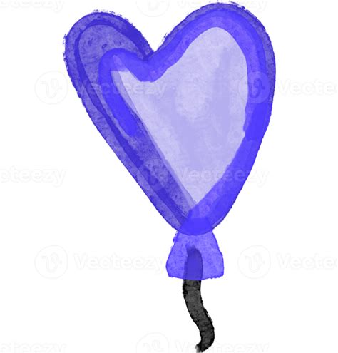 Free Blue Watercolor Heart Ballon 16416432 PNG With Transparent Background