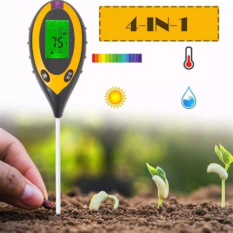 Humidimètre du sol 4 en 1 thermomètre de sol testeur de sol pH mètre