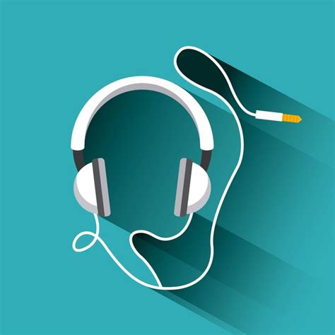 Diseño de icono de auriculares Vector Premium