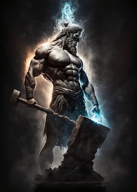 Hephaestus God Smith Poster Picture Metal Print Paint By