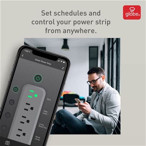 Globe Electric Wi Fi Smart 4 Outlet Surge Protector 2 USB Port Power