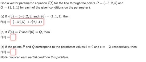 solved find a vector parametric equation r t for the line