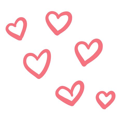 Doodle Hearts Graphic Png