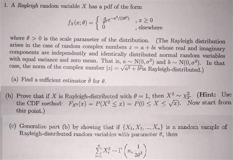 solved a rayleigh random variable x has a pdf of the form