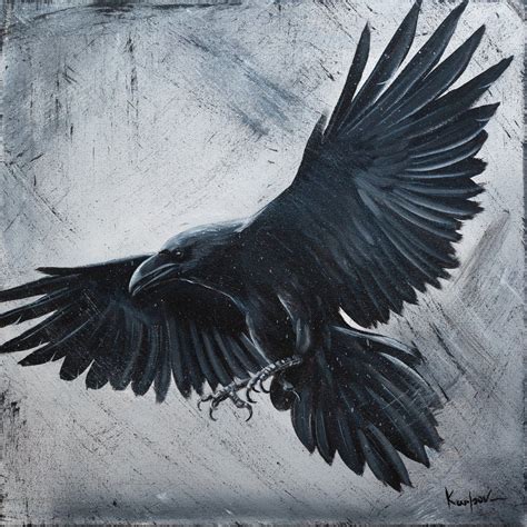 The Crow Paintings Art Prints Original Paintings Raven Flying