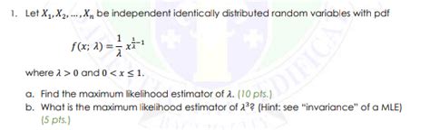 solved 1 let x₁ x₂ x be independent identically