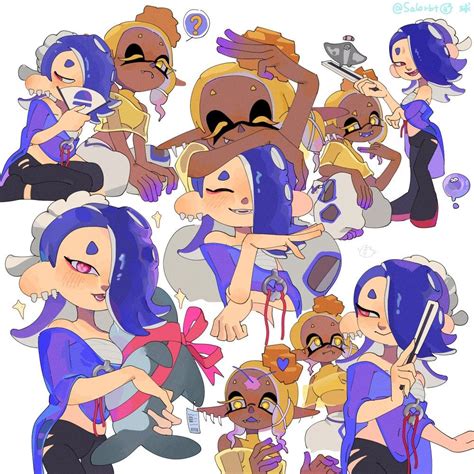 An Image Of Some Cartoon Characters With Blue Hair And Purple Hair One
