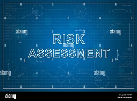 Risk Assessment On Paper Blueprint Background Business Concept Stock