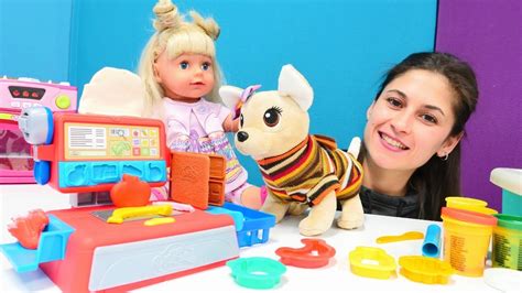 Ayşe Gül ve Loli için Play Doh yazar kasa seti alıyor Hamur oyunları