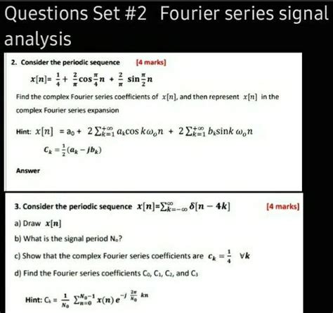 solved questions set 2 fourier series signal analysis 2