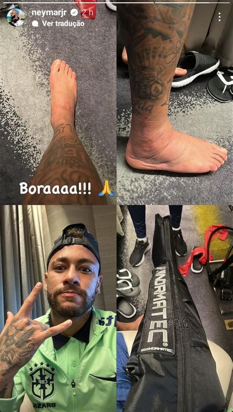 Copa do Catar Neymar mostra pé inchado em rede social em meio à